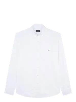 Paul & Shark Cotton Poplin Shirt With Shark Embroidery - White