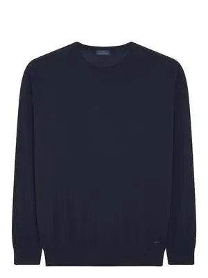 Paul & Shark Ultrafine Merino Wool Sweater With Shark Embroidery - Blue