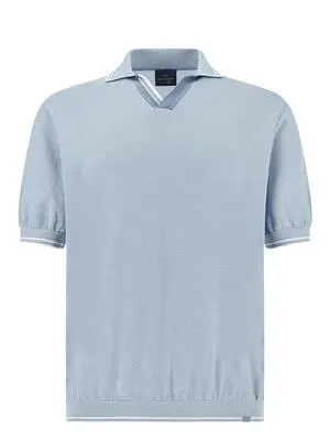 Paul & Shark Polo Shirt With Open Collar In Piuma Cotton - Whisper White/allure