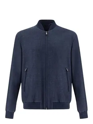 Paul & Shark Bomber Jacket In Jersely - Dama Blue