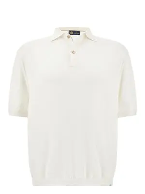 Paul & Shark Polo Shirt In Silk And Cotton - White