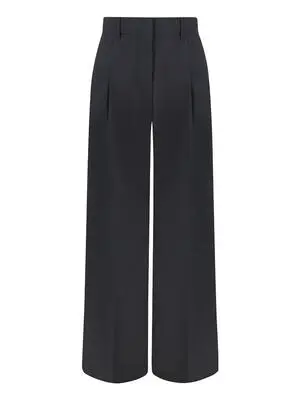 Paul & Shark Wool Stretch Wide Leg Trousers - Black