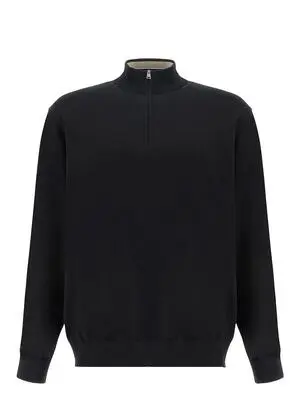 Paul & Shark Piuma Cotton Half-zip Sweater - Black