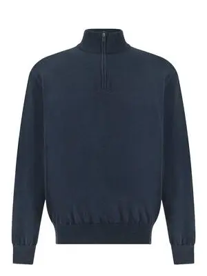 Paul & Shark Piuma Cotton Half Zip Sweater - Dama Blue