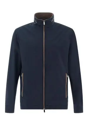 Paul & Shark Typhoon® Platinum Jacket With Alcantara® Details - Dama Blue