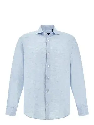 Paul & Shark Soffio Linen Shirt Light Blue