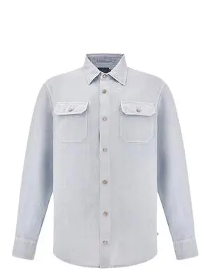 Paul & Shark Garment Dyed Linen Overshirt - Skyride