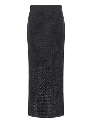 Paul & Shark Open Stitch Linen Knit Maxi Skirt - Blue