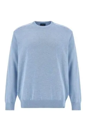 Paul & Shark Crew‑neck Sweater In Fresco Cotton With Linen Details - Allure