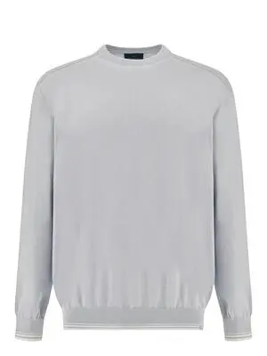Paul & Shark Piuma Cotton Crew Neck Sweater With Technical Fabric Details - Skyride