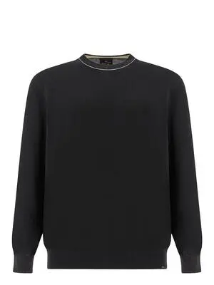 Paul & Shark Paul & Shark Piuma Cotton Crew Neck Sweater Black