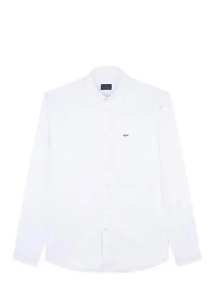 Paul & Shark Oxford Cotton Shirt With Shark Embroidery - White