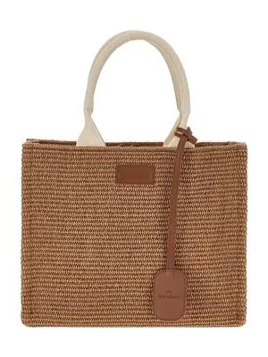 Paul & Shark Raffia And Leather Bag - Brown