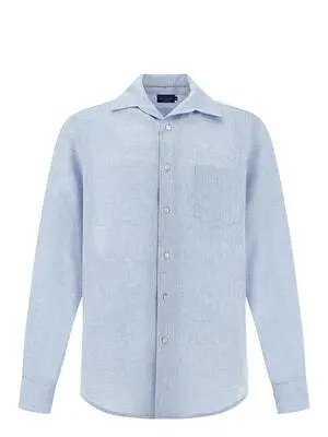 Paul & Shark Soffio Linen Shirt - Light Blue