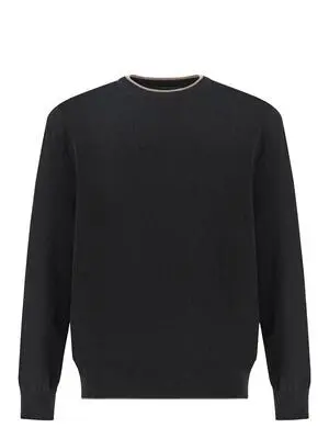 Paul & Shark Cashmere Crew‑neck Sweater - Black