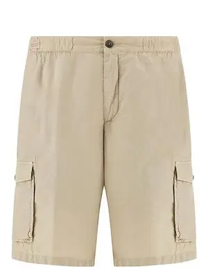 Paul & Shark Cargo Bermuda Shorts In Ultralight Cotton Poplin - Sahara