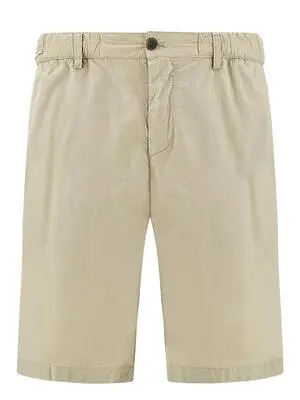 Paul & Shark Ultralight Cotton Poplin Bermuda Shorts With Drawstring - Sahara