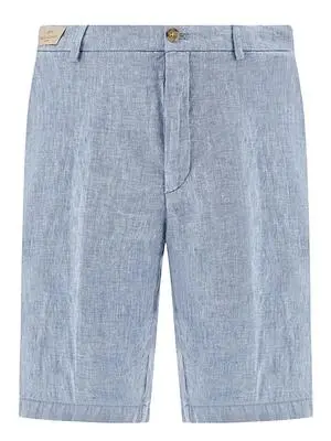 Paul & Shark Linen Bermuda Shorts - Granada Sky