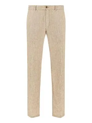 Paul & Shark Linen Chino Pants With Drawstring - Beige