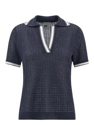 PAUL & SHARK Paul & Shark Pure Linen Openwork Knit Polo