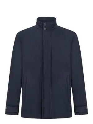Paul & Shark Typhoon® Platinum Car Coat With Suede Details - Dama Blue