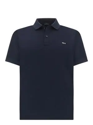 Paul & Shark Double Piqué Cotton Polo - Blue