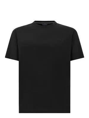 Paul & Shark Cotton Jersey T-shirt With Shark Fin Embroidery Black