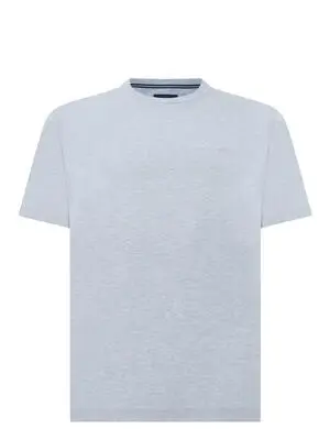 Paul & Shark Cotton Jersey T-shirt With Shark Fin Embroidery - Cerulean