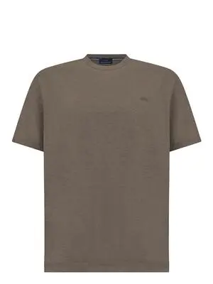Paul & Shark Cotton Jersey T-shirt With Shark Fin Embroidery Morel
