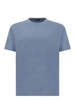 Paul & Shark Cotton Jersey T-shirt With Shark Fin Embroidery Blue Bonnet