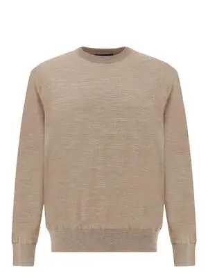 Paul & Shark 140's Superfine Merino Wool Crewneck Sweater - Humus