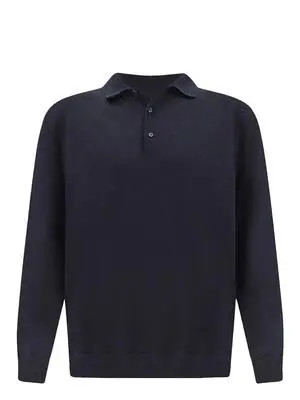 Paul & Shark Cashmere And Silk Polo Shirt - Blue