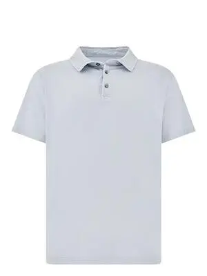 Paul & Shark Polo Shirt In Garment‑dyed Suvin Cotton Skyride