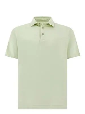 Paul & Shark Polo Shirt In Garment‑dyed Suvin Cotton Meadow Mist