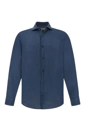 Paul & Shark Garment‑dyed Linen Shirt - Blue