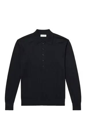 Dries Van Noten Dries Van Noten - Muano Merino Wool Polo Shirt - Men - Black - S Black