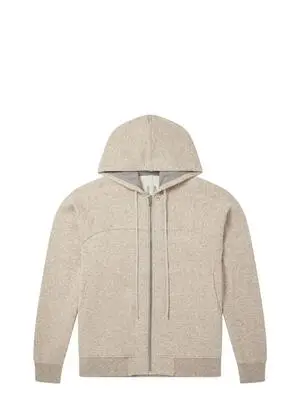 Rick Owens Wool And Cotton-blend Zip-up Hoodie - Neutrals