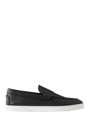CHRISTIAN LOUBOUTIN Christian Louboutin Logo-Embossed Leather Boat Shoes