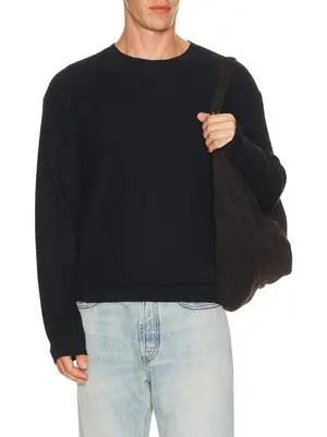 FRAME Textured Crewneck Sweater - Dark Navy