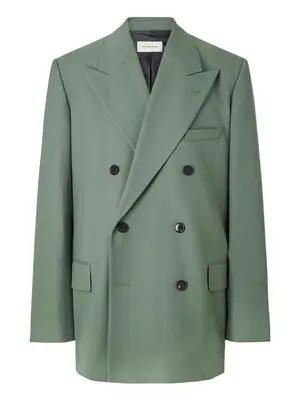 DRIES VAN NOTEN Dries Van Noten - Bosier Double-Breasted Wool-Gabardine Blazer - Men - Green - S