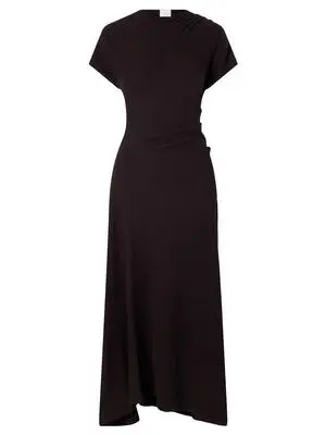 Citizens Of Humanity Kira Sculptural Ribbed Organic Cotton-blend Maxi Dress - Brown