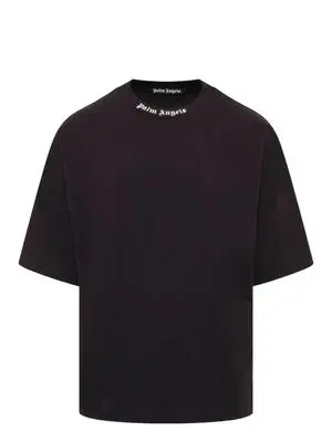 Palm Angels Logo Cotton T-shirt - Black