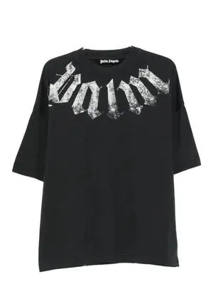 Palm Angels Logo Cotton T-shirt - Black