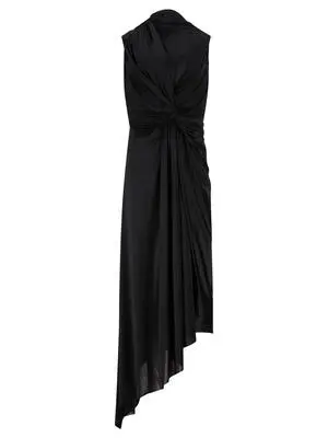 Balenciaga Stretch Fabric Long Asymmetrical Dress - Black