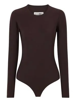MAISON MARGIELA MM6 Maison Margiela Stretch-Jersey Bodysuit Chocolate