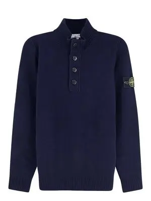 Stone Island Virgin Wool Blend Sweater - Blue