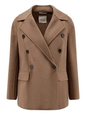Max Mara Smmrita Virgin Wool Peacoat - Brown