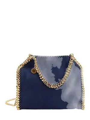 Stella McCartney Falabella Mini Velvet Crossbody Bag - Blue