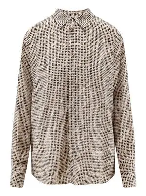 Balenciaga All Over Print Silk Shirt - Beige