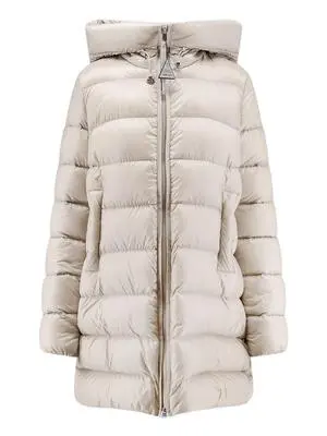 Moncler Long Hooded Down Jacket - Beige